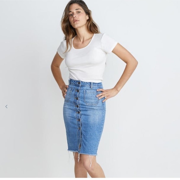 Marine Layer | Skirts | Marine Layer Brooke Midi Skirt Denim | Poshmark